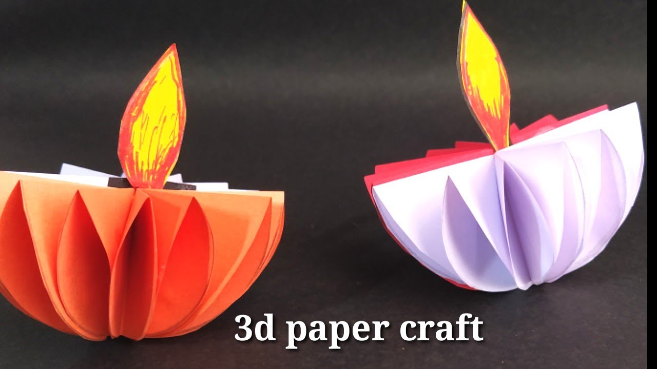 Diya Making With Paper | Paper Diya Decoration | DIY | Diwali ...