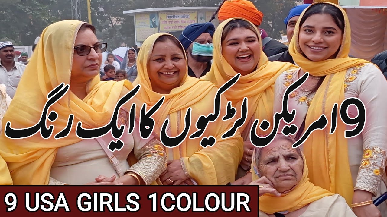 USA Sikh Girls in Pakistan in one colour || Gurpurab2024امریکن سکھ ...
