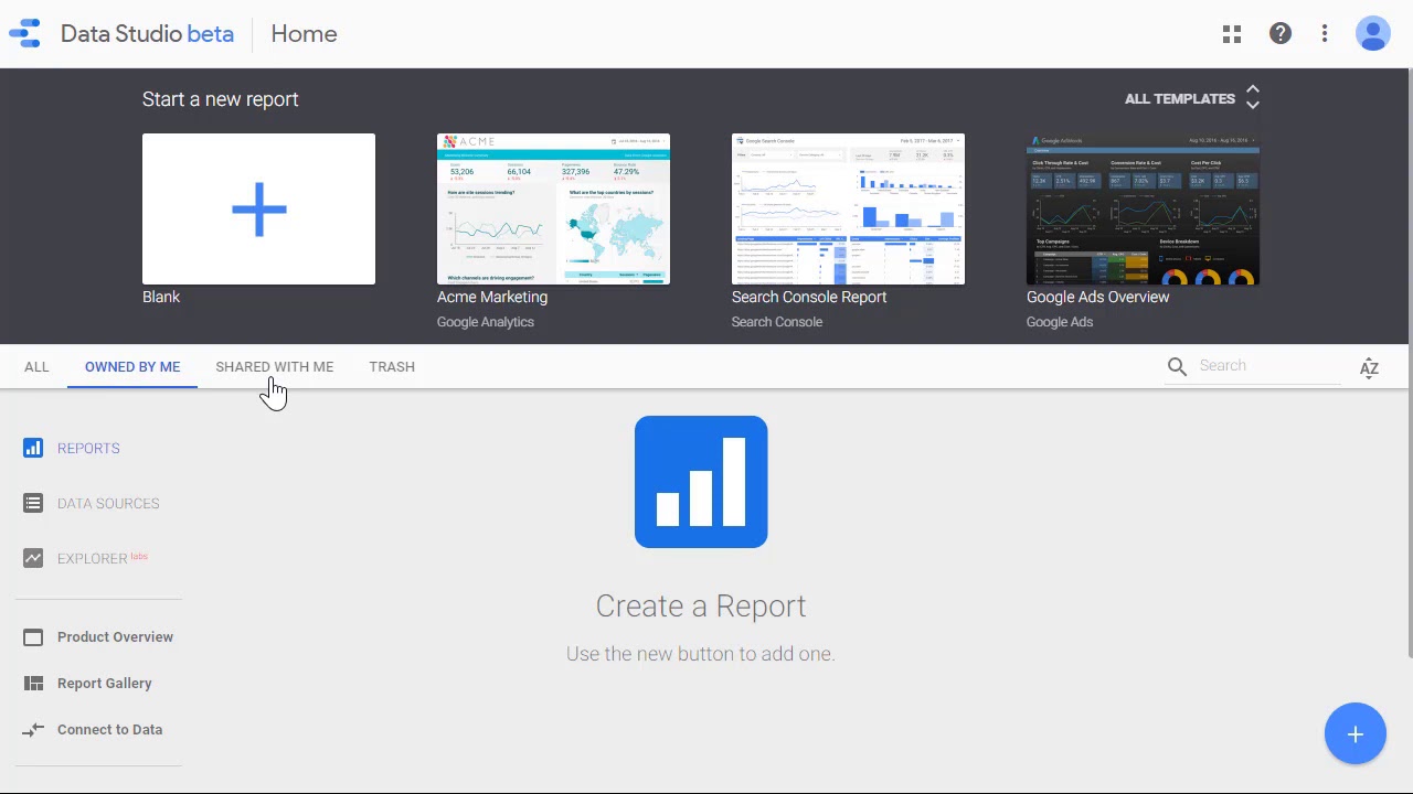 Overview of Google Data Studio Interface - YouTube
