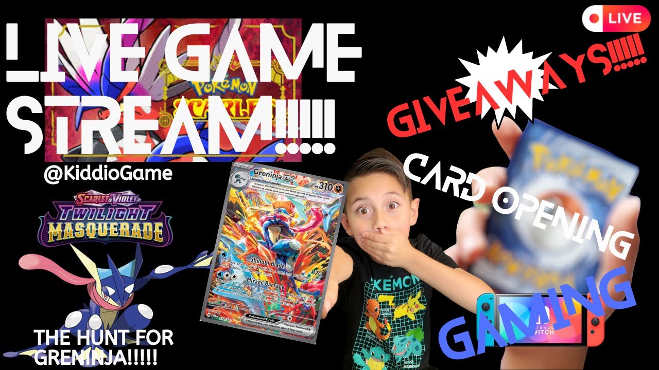 Greninja Hunt Pokémon LIVE Stream - GIVEAWAYS, Opening Pokémon Cards ...