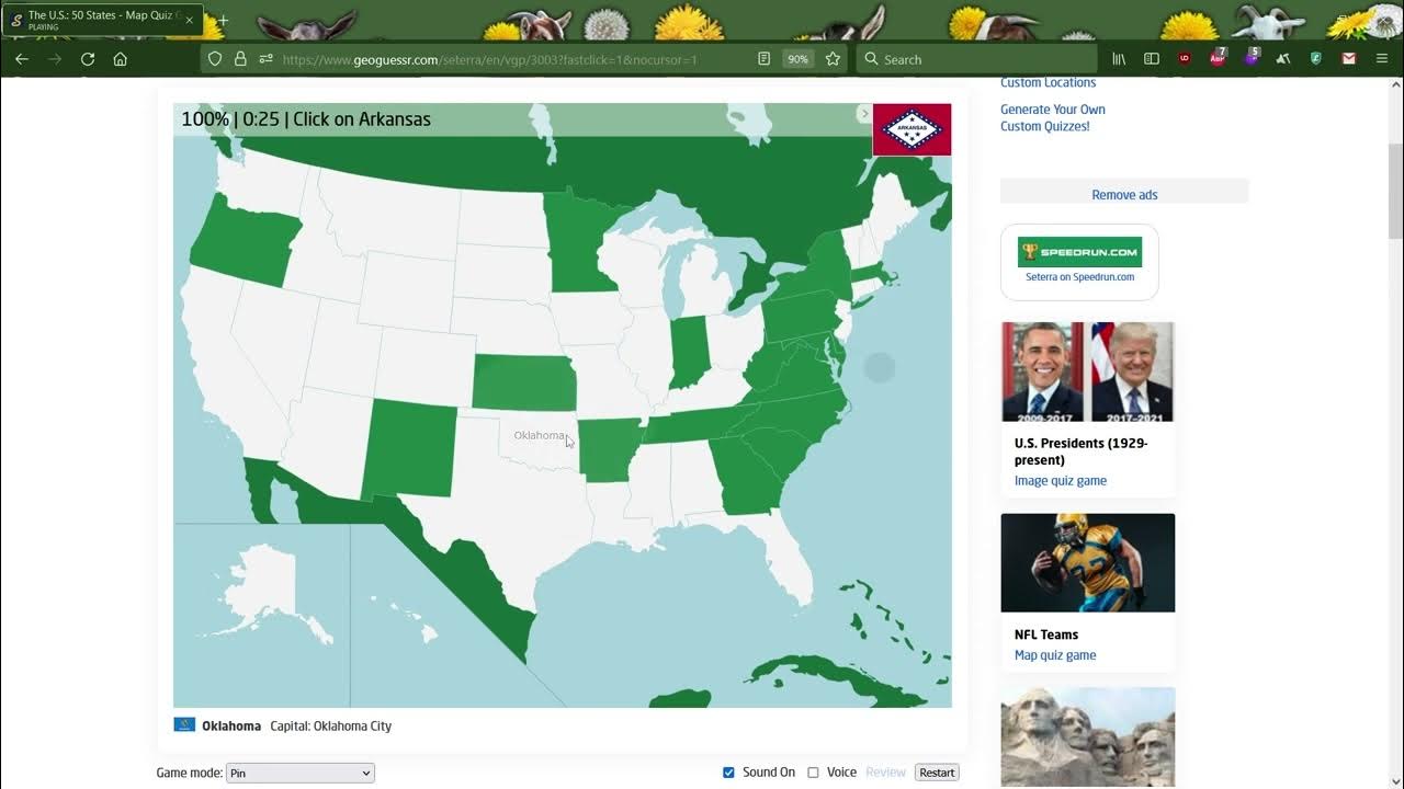 Seterra - US 50 States in 0:36 - YouTube