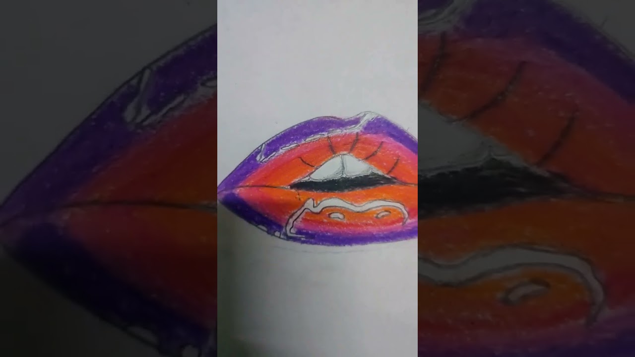 how to draw glossy lips - YouTube
