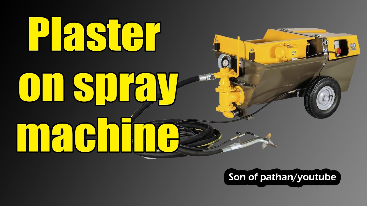 Plaster with spray machine civil engineering - YouTube