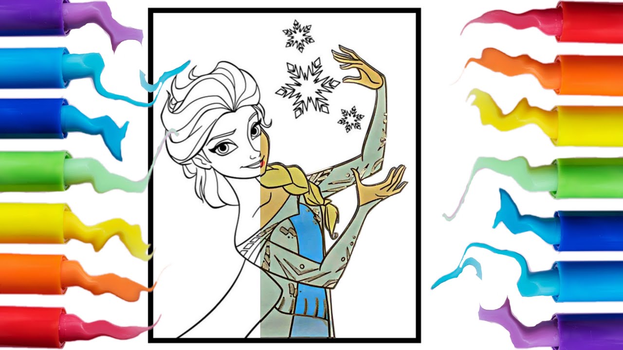 Queen Elsa coloring page | Disney frozen coloring | NCS mashup - YouTube
