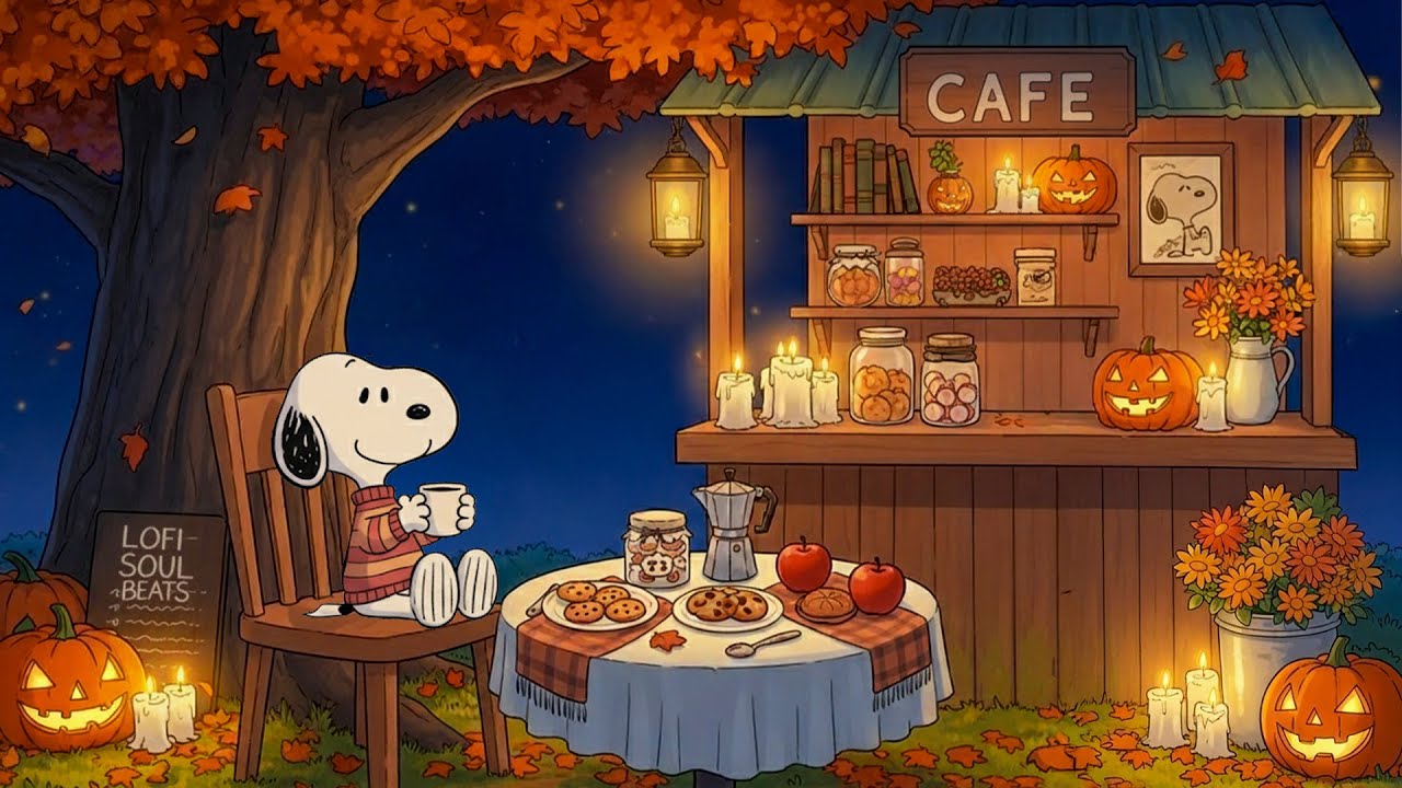 Snoopy’s Pumpkin Autumn Coffee ☕ Lofi Beats for Focus & Relaxation 🎶 ...