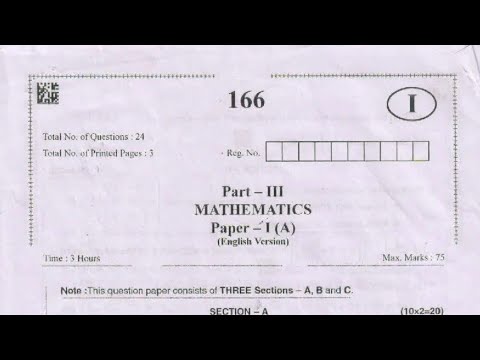 Ap Intermediate Maths 1A Question Paper|| Easy to pass💯 All the best ...