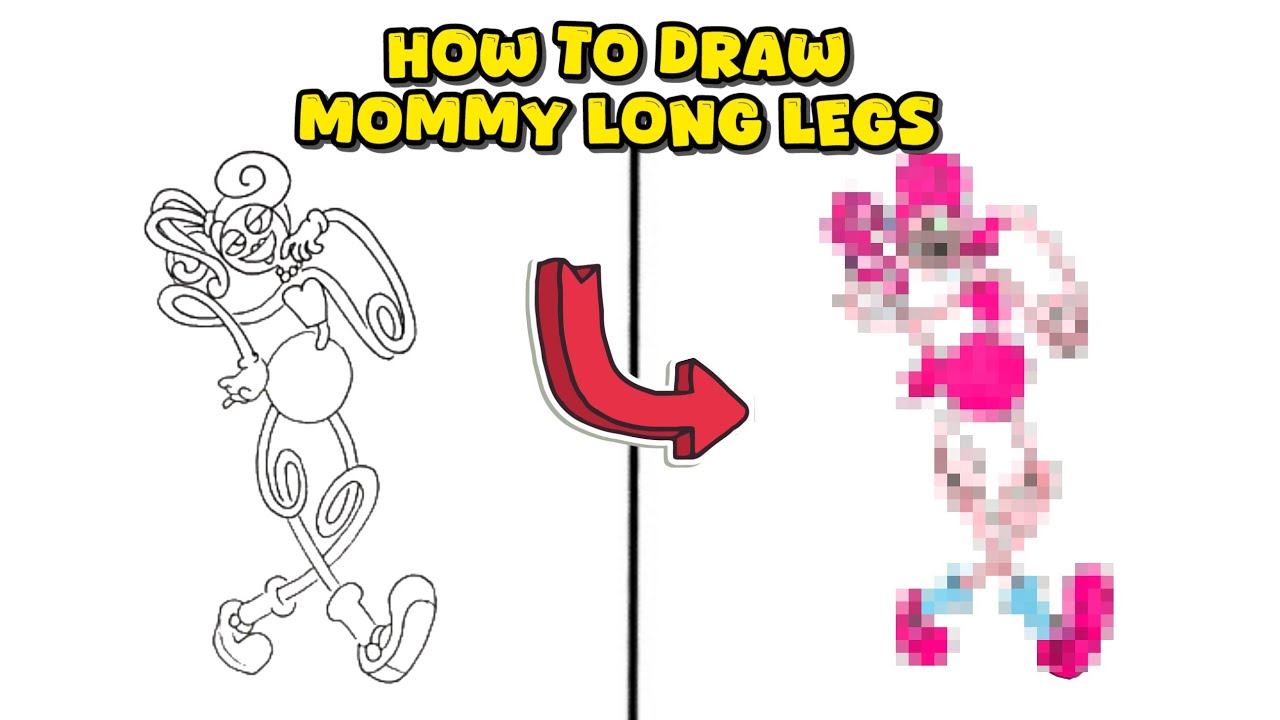 How to Draw Mommy Long Legs from Poppy Playtime – Easy Game Drawing ...