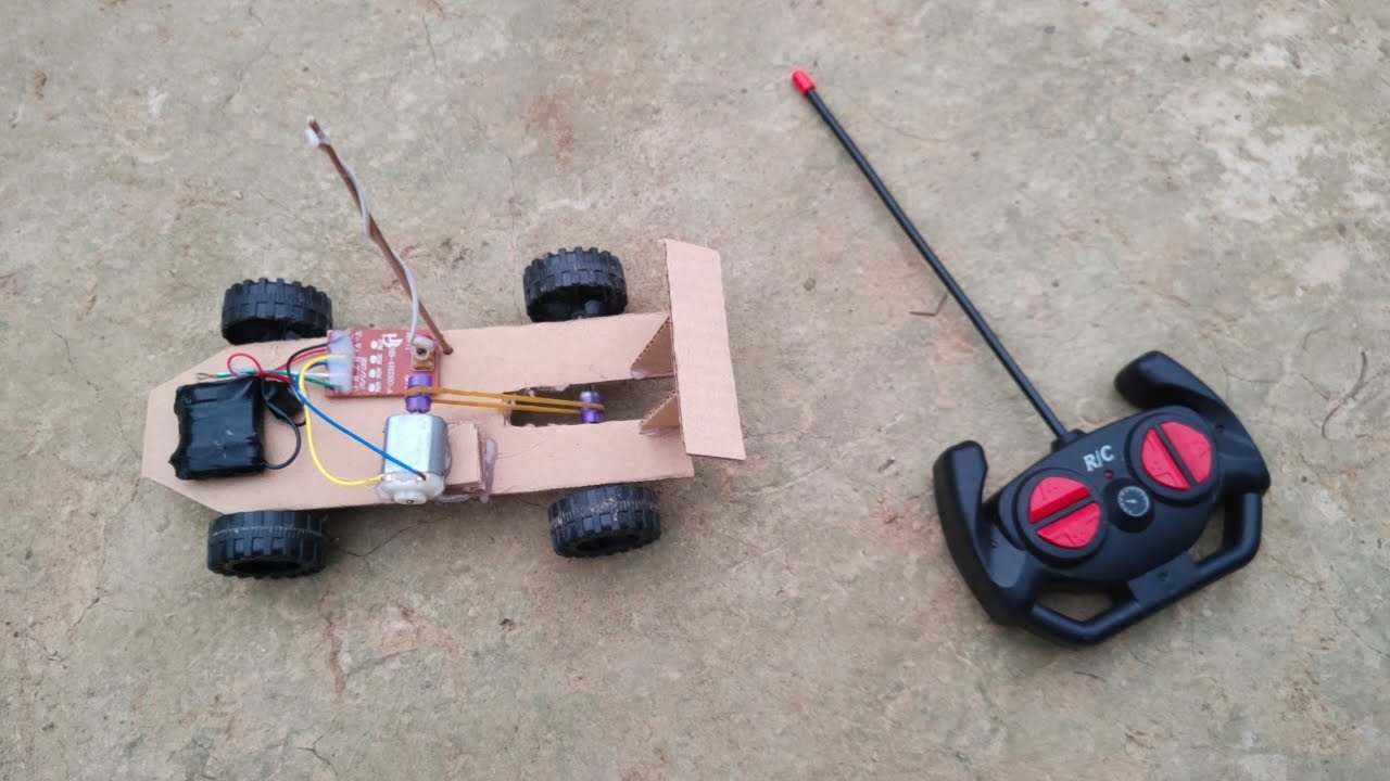 How to make a cardboard car - remote control car making at home. - YouTube