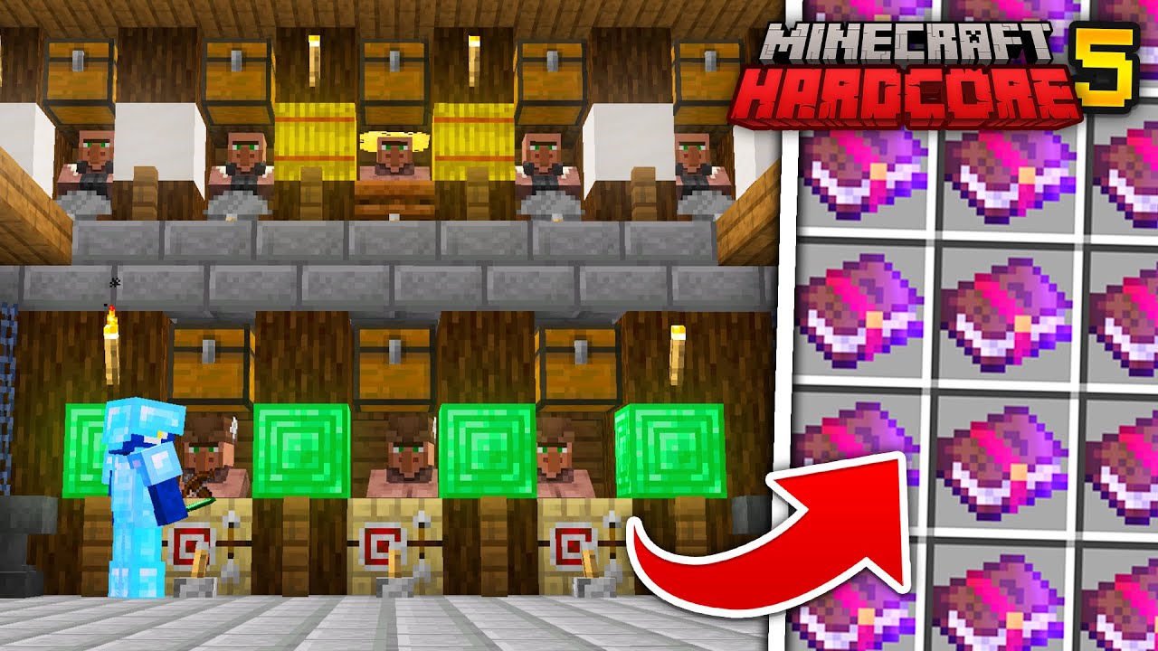 I MADE THE ULTIMATE VILLAGER TRADING HALL in Minecraft Hardcore! (#5 ...