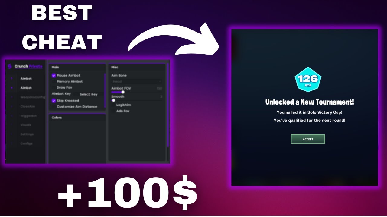 USING CRUNCH BEST FORTNITE CHEET IN CASH CUP - YouTube