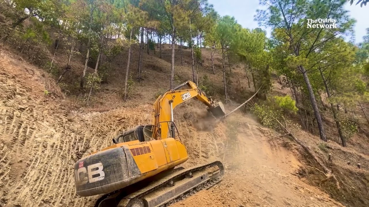 Building an Amazing Mountain Road | Skilled Operator Using JCB JS205LC ...