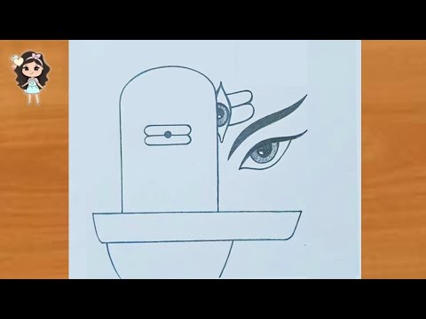 Shivling drawing with Lord Shiva eyes |How to draw Shivling |easy ...