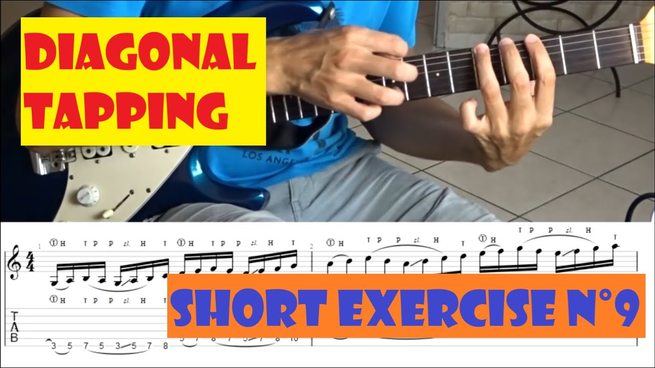 Short Guitar Exercise N°9 ( Diagonal tapping) - YouTube