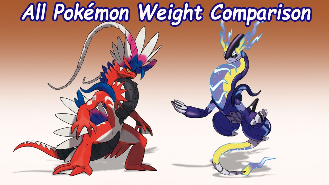 All Pokémon Weight Comparison [Gen 9] - YouTube