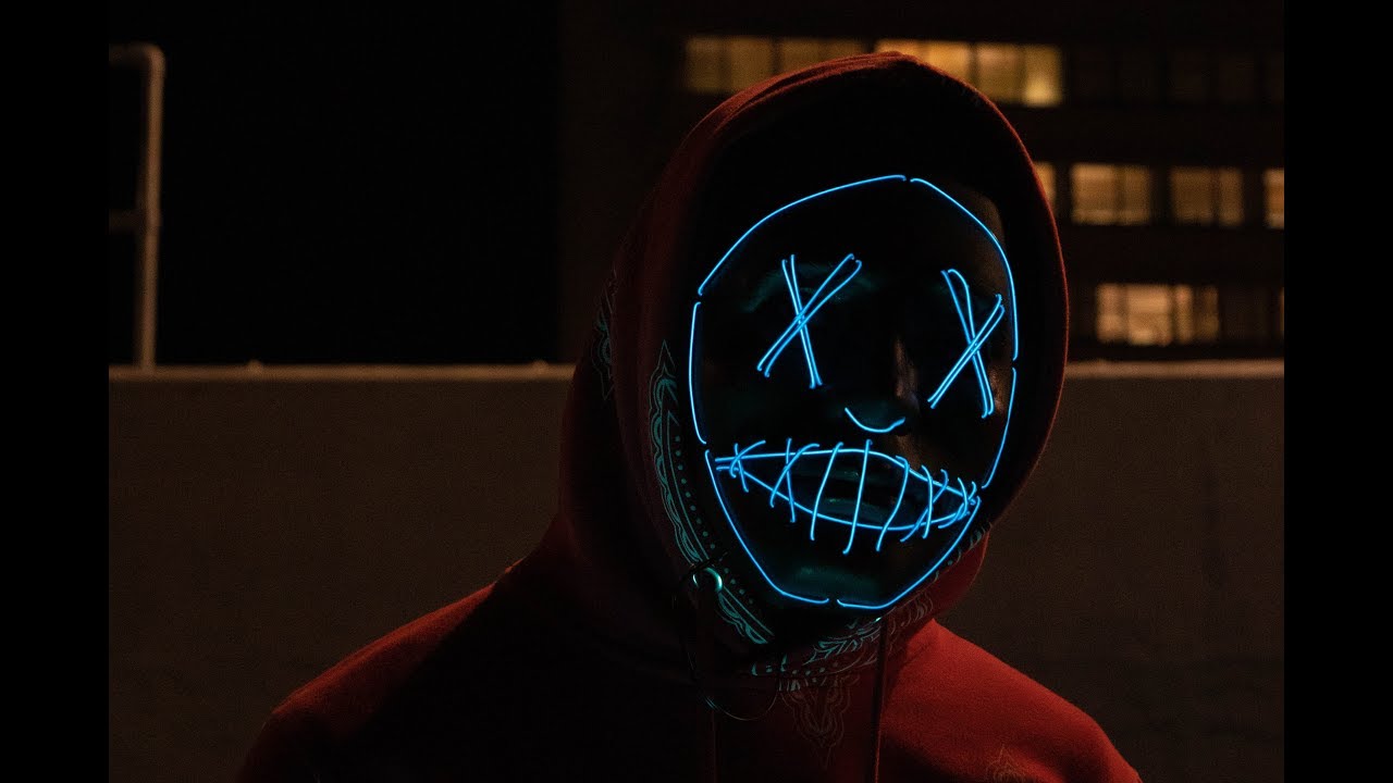 PURGE MASK & LIGHT PHOTOGRAPHY ON PUBLIC BUS STATION - YouTube