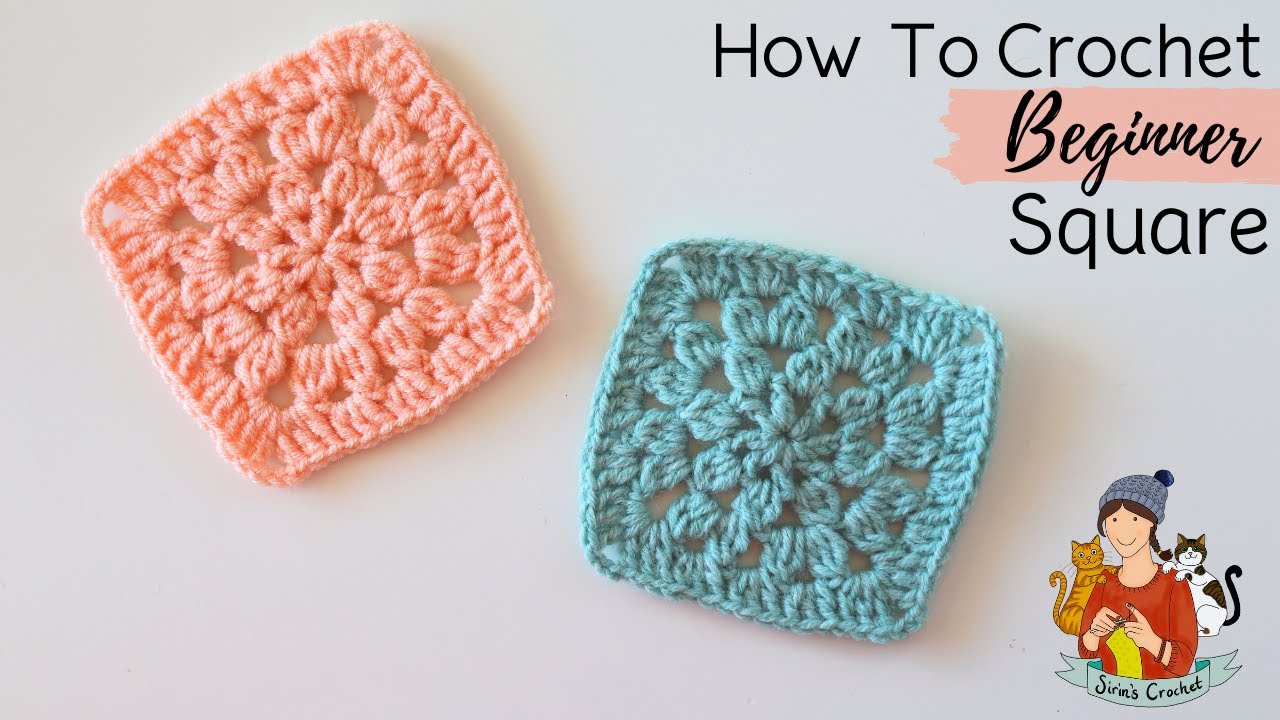 How To Crochet A Simple Beginner Square - YouTube