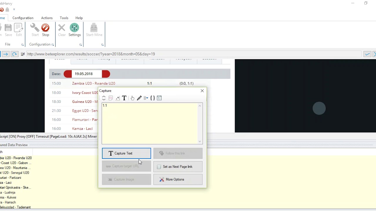 How to capture scores of all matches played in a day listed in ...