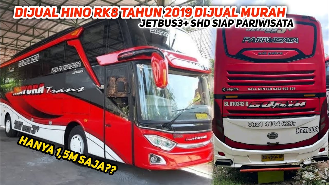 DIJUAL BUS HINO RK8 TAHUN 2019 HANYA 1,5M SAJA SIAP DIPINANG ?? - YouTube