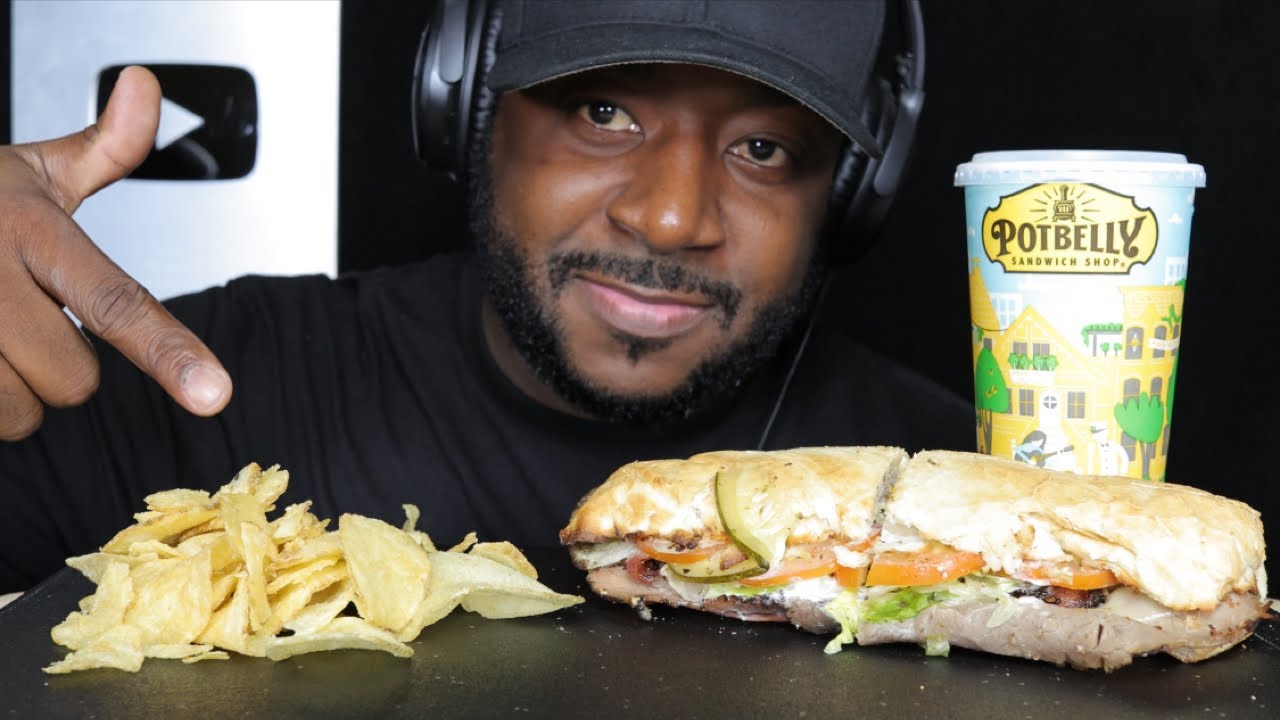 Asmr Eating Potbelly Sandwich Shop Mukbang No Talking Tcasmr Youtube