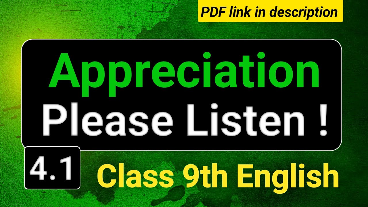 Class 9 English | Appreciation of Please listen ! Poem | 4.1 | Pdf ...