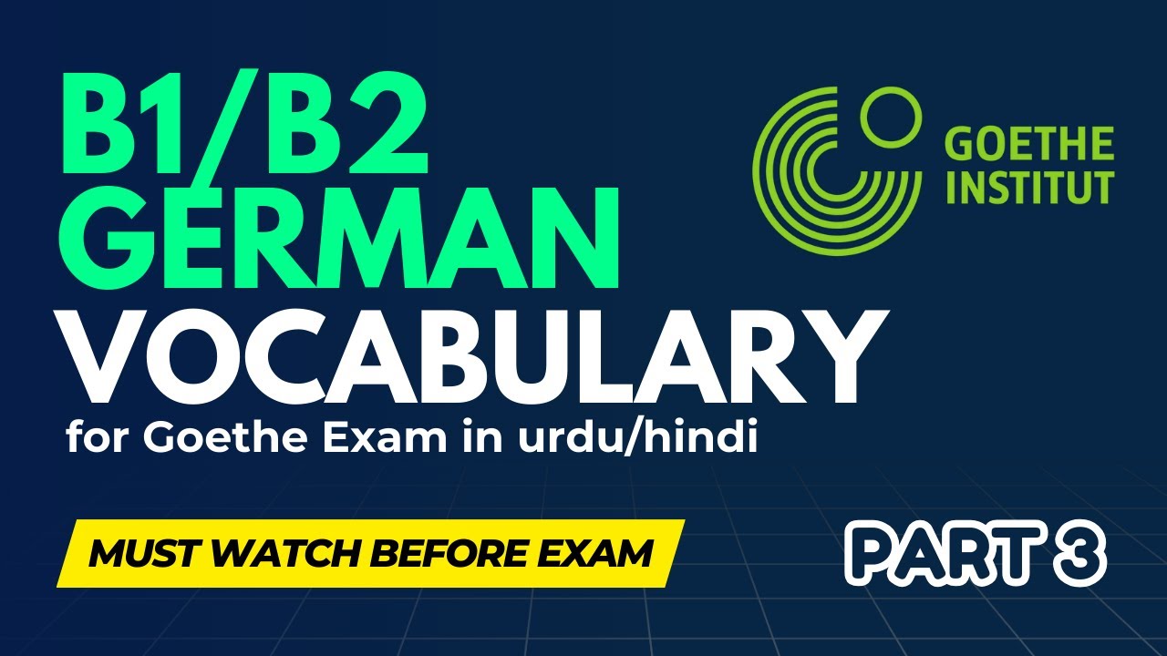 B1/B2 German Vocabulary for Goethe Exam | Daily Use German with Urdu ...