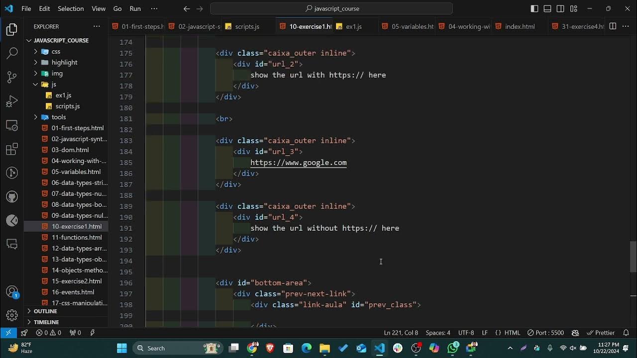 JavaScript part-16 | Excercise-1 Q-8 | Web Design & Development | HPP| 23th October | - YouTube