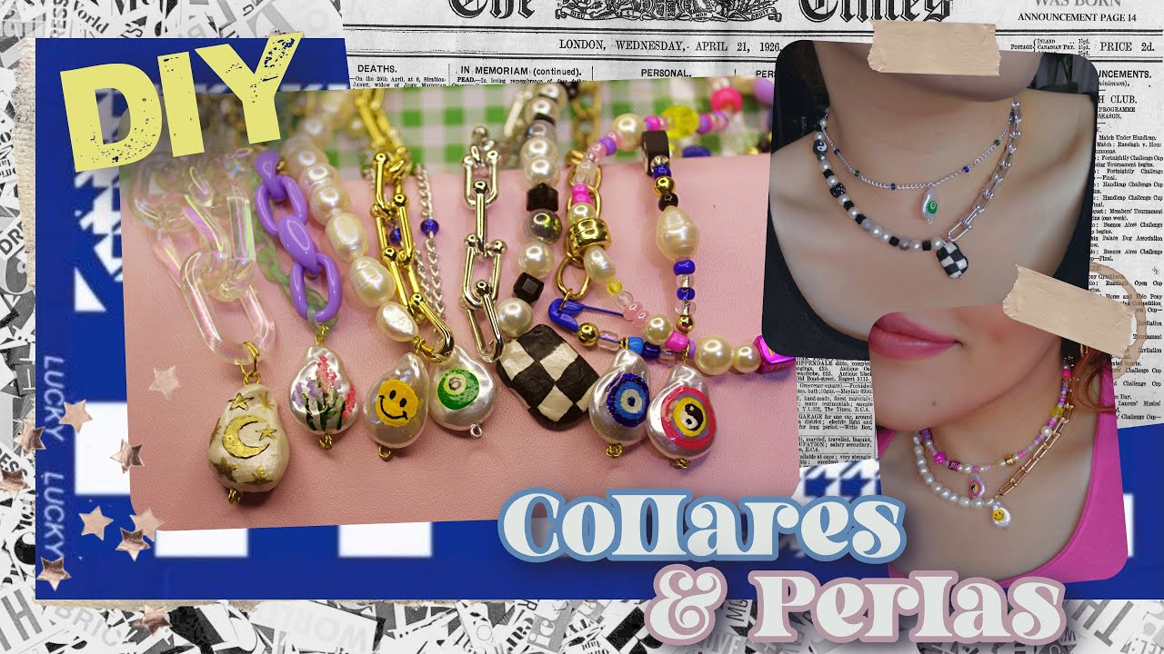 Collares con PERLAS DIY (Pintadas de forma AESTHETIC) - YouTube