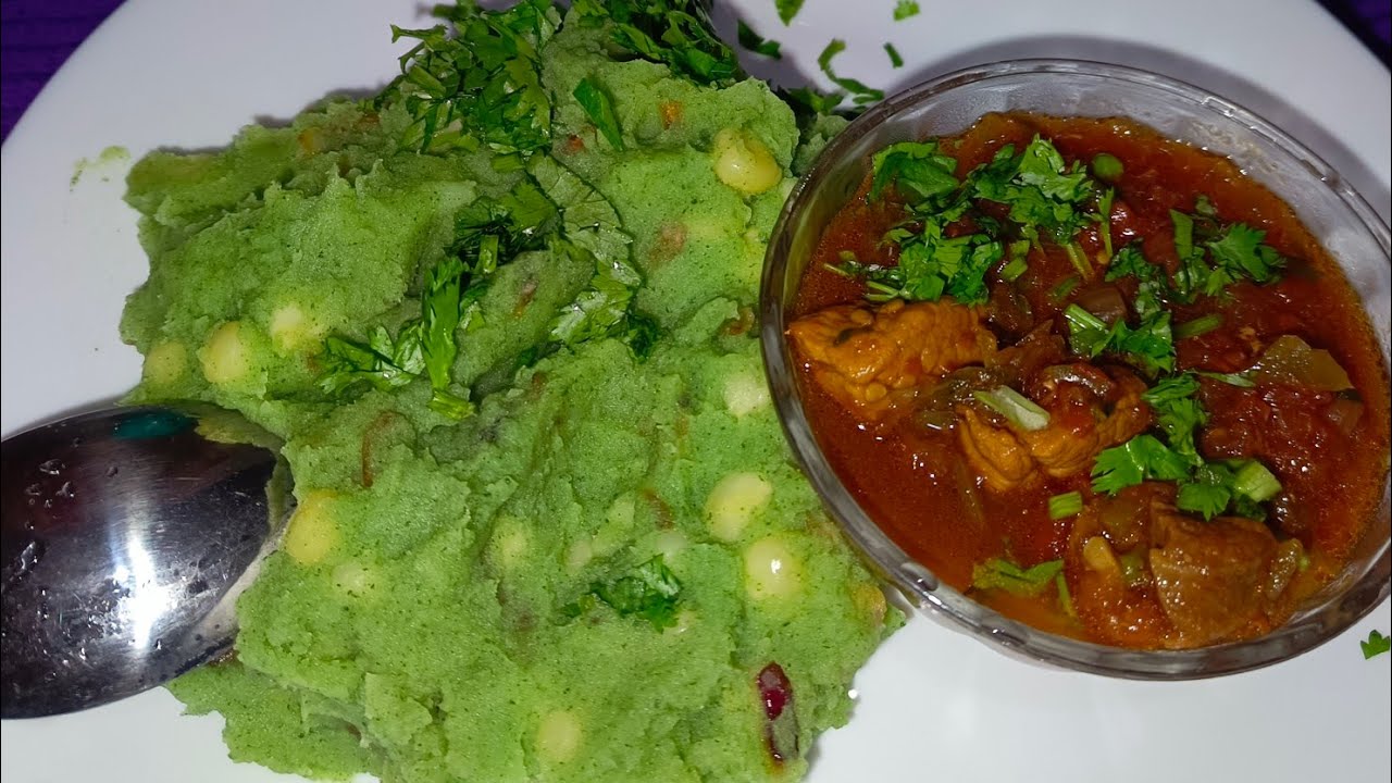 How to cook green Mukimo// With some beef stew - YouTube