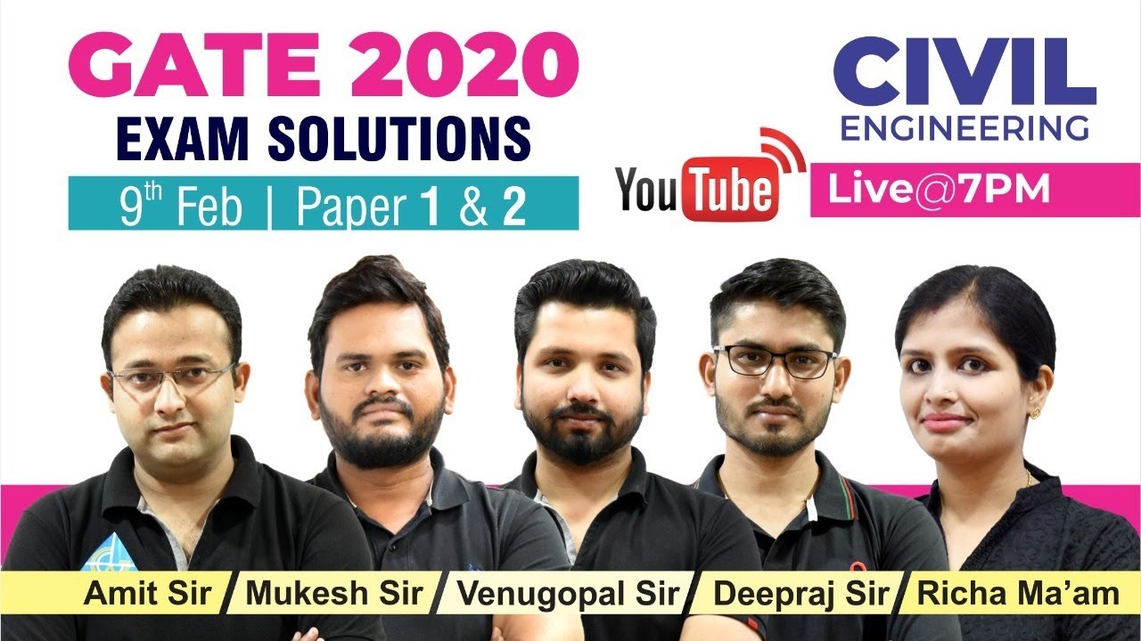 GATE 2020 CE | Forenoon & Afternoon Session | By Team GATE ACADEMY ...