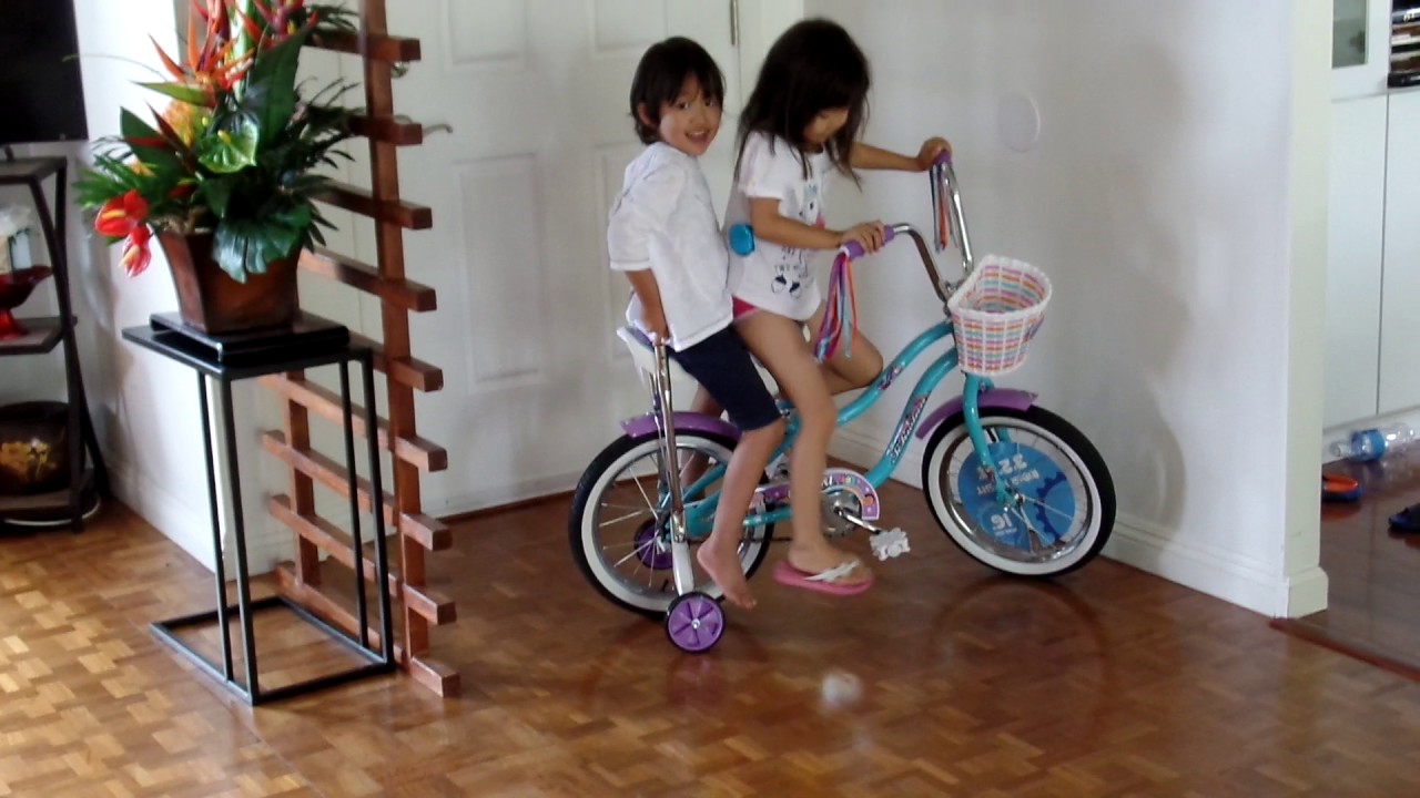 The twins tandem biking - YouTube