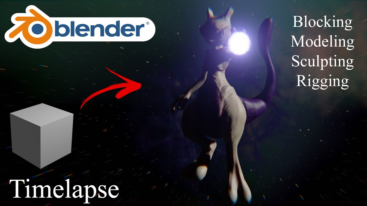 Mewtwo - Pokémon - Blender - Timelapse. Modeling, Sculpting, Rigging ...