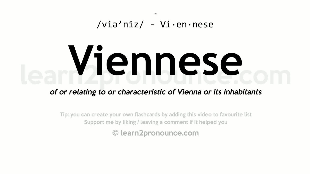 Viennese pronunciation and definition - YouTube