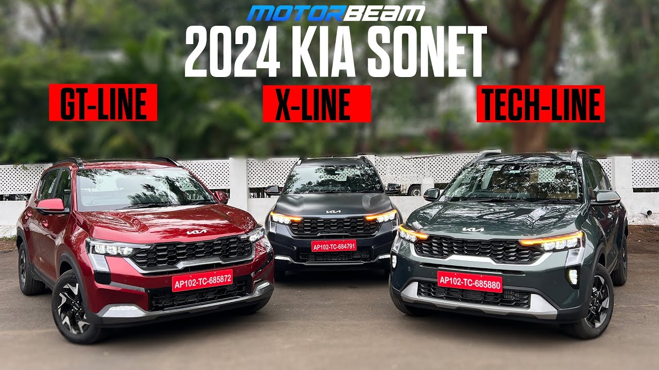 2024 Kia Sonet - GT-Line vs X-Line vs Tech-Line | MotorBeam - YouTube