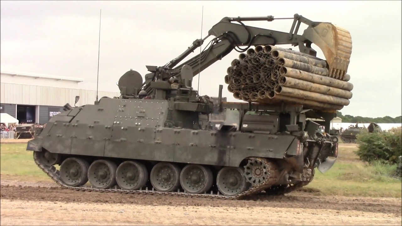 Trojan AVRE handling a pipe fascine bundle (based on Challenger 2 tank ...