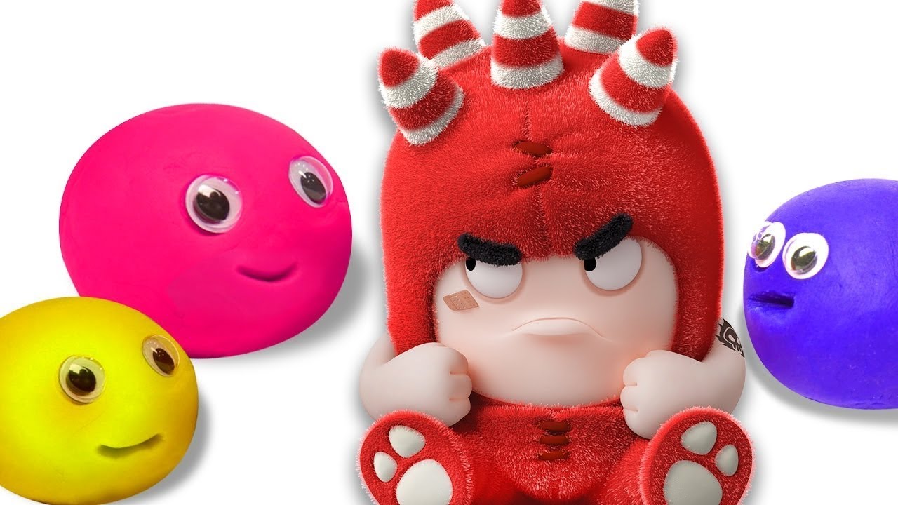 Learn Colors with Oddbods Play Doh Smiley Stop Motion Animation Fun ...