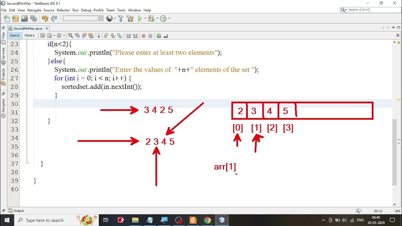 III BCA J2EE Lab Ex A2: ind the second maximum and second minimum in a set of numbers. - YouTube