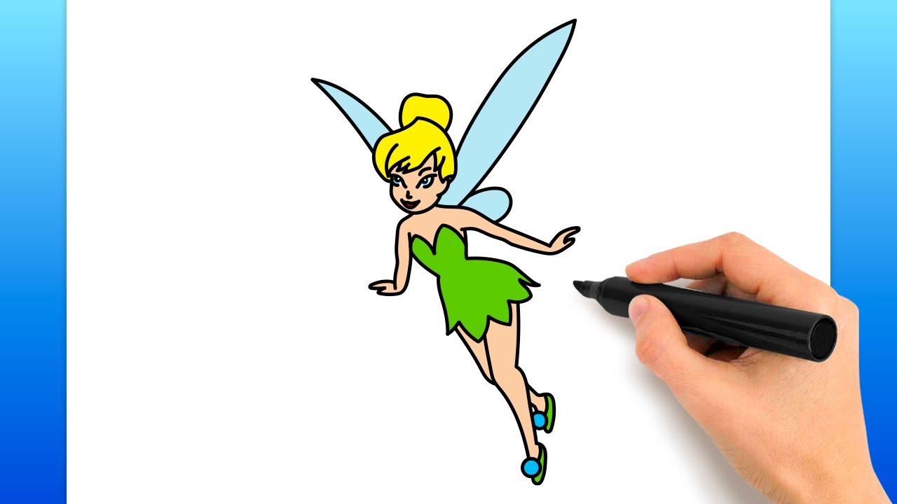 How To Draw Tinker Bell (Easy Drawing Tutorial) - YouTube