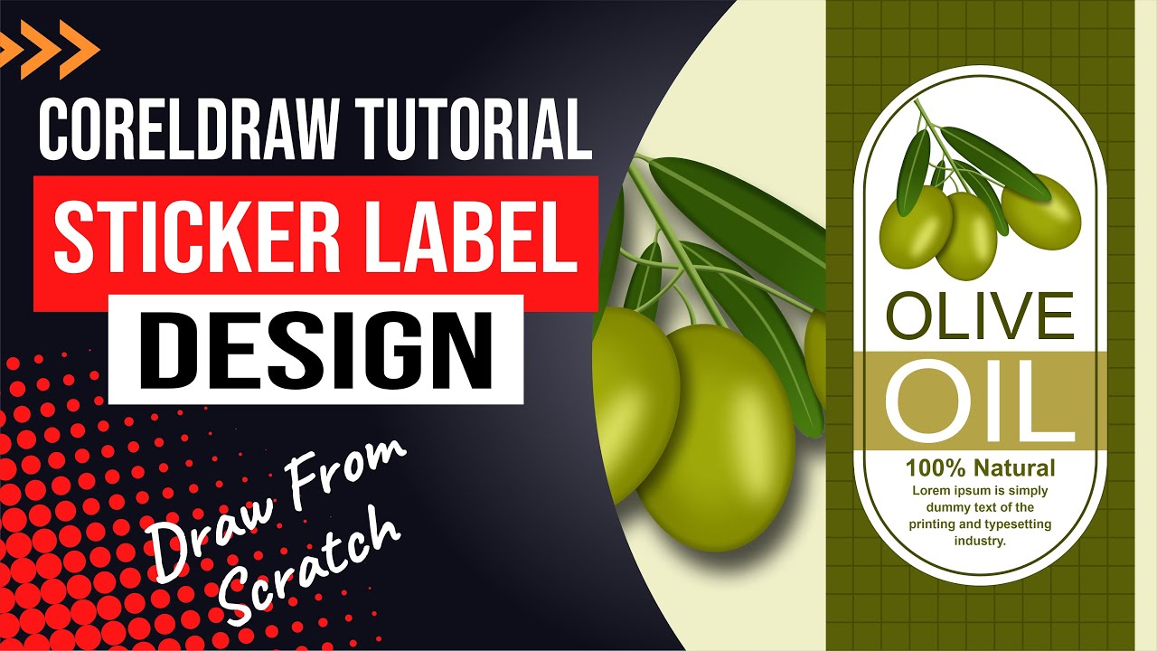 How to Make Olive Oil Label Illustration & Design in Coreldraw - YouTube