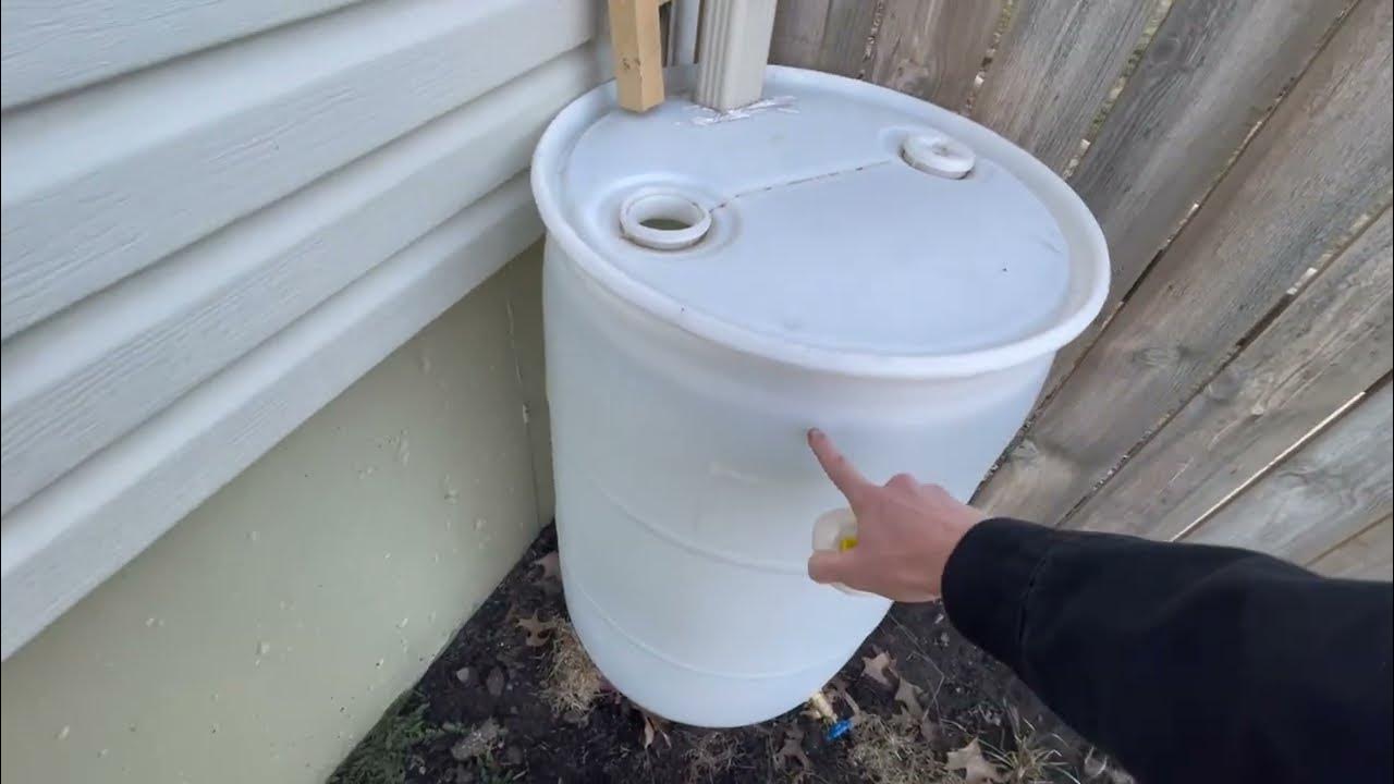 How To Set Up A Rain Barrel Overflow System Rain Water Barrel Collection Youtube