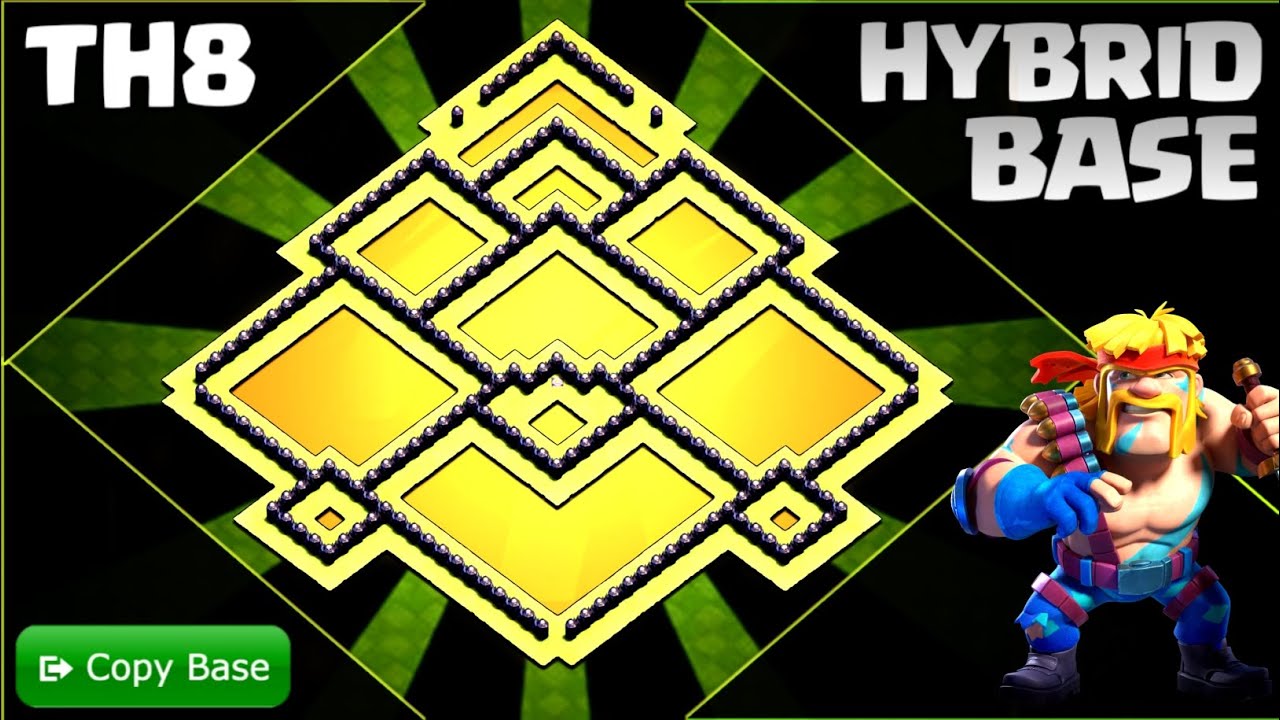 NEW UNBEATABLE ! TH8 HYBRID/Trophy BASE 2025 ! Town Hall 8 Base ...