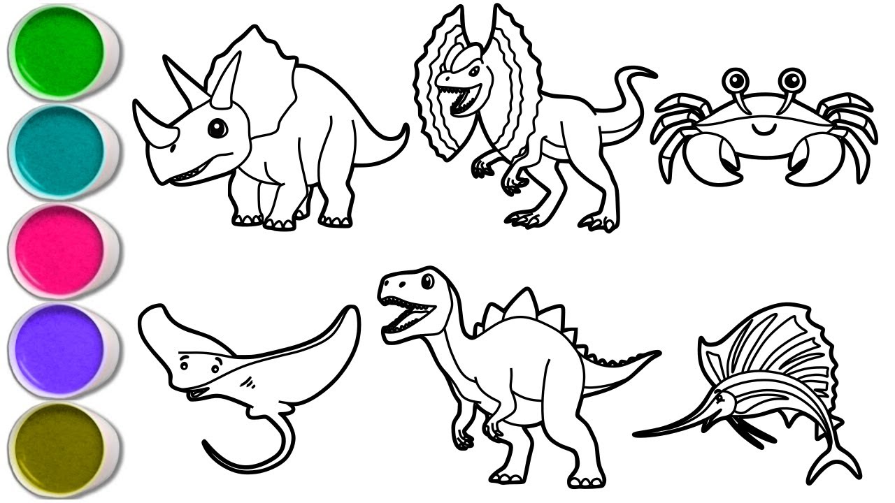Draw Amazing Animals in Minutes Triceratops, Dilophosaurus, Crab ...