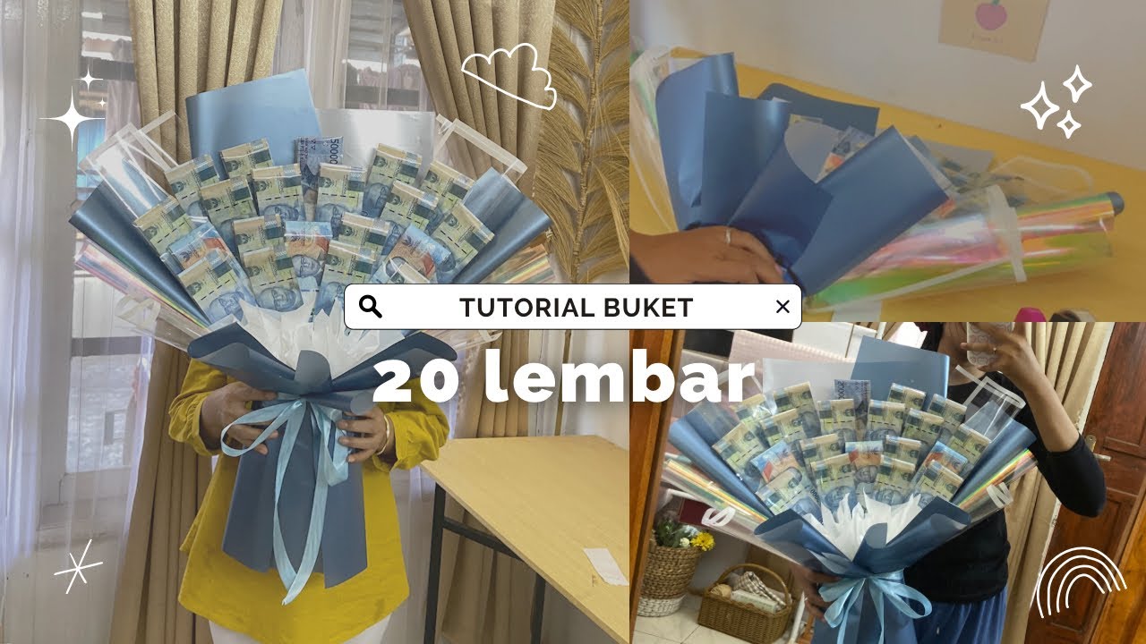 Tutorial buket uang 20 lembar || buket uang 50ribuan - YouTube