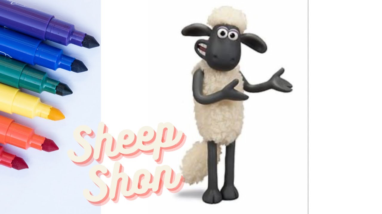 how to draw shaun from shaun the sheep cartoon step by step easy - YouTube