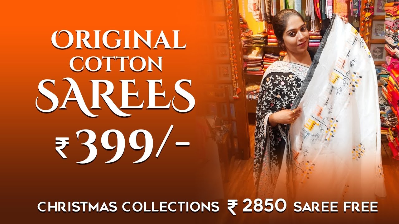 Original cotton sarees Rs 399 Christmas collections Rubai 2850 saree ...