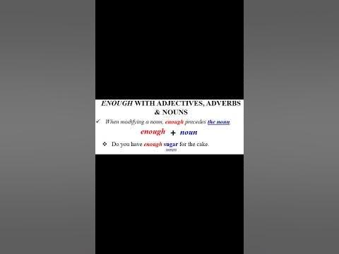Enough with Adjectives, Adverbs & Nouns #LearningForLearners #english # ...