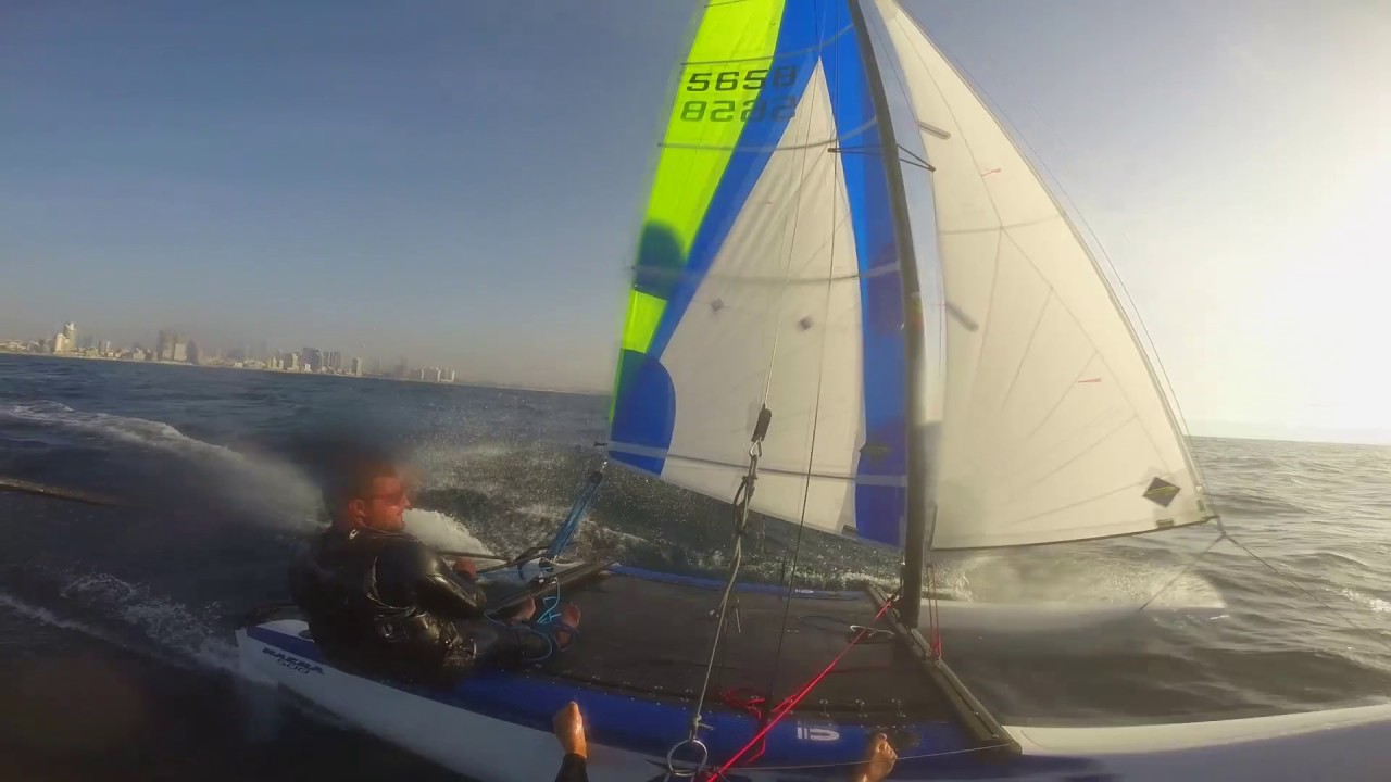 Catamaran sailing in Tel-Aviv, Israel - YouTube
