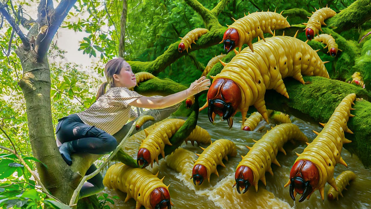 Unbelievable! Harvesting +1000kg Giant Wild Caterpillar, Curious Crowd ...