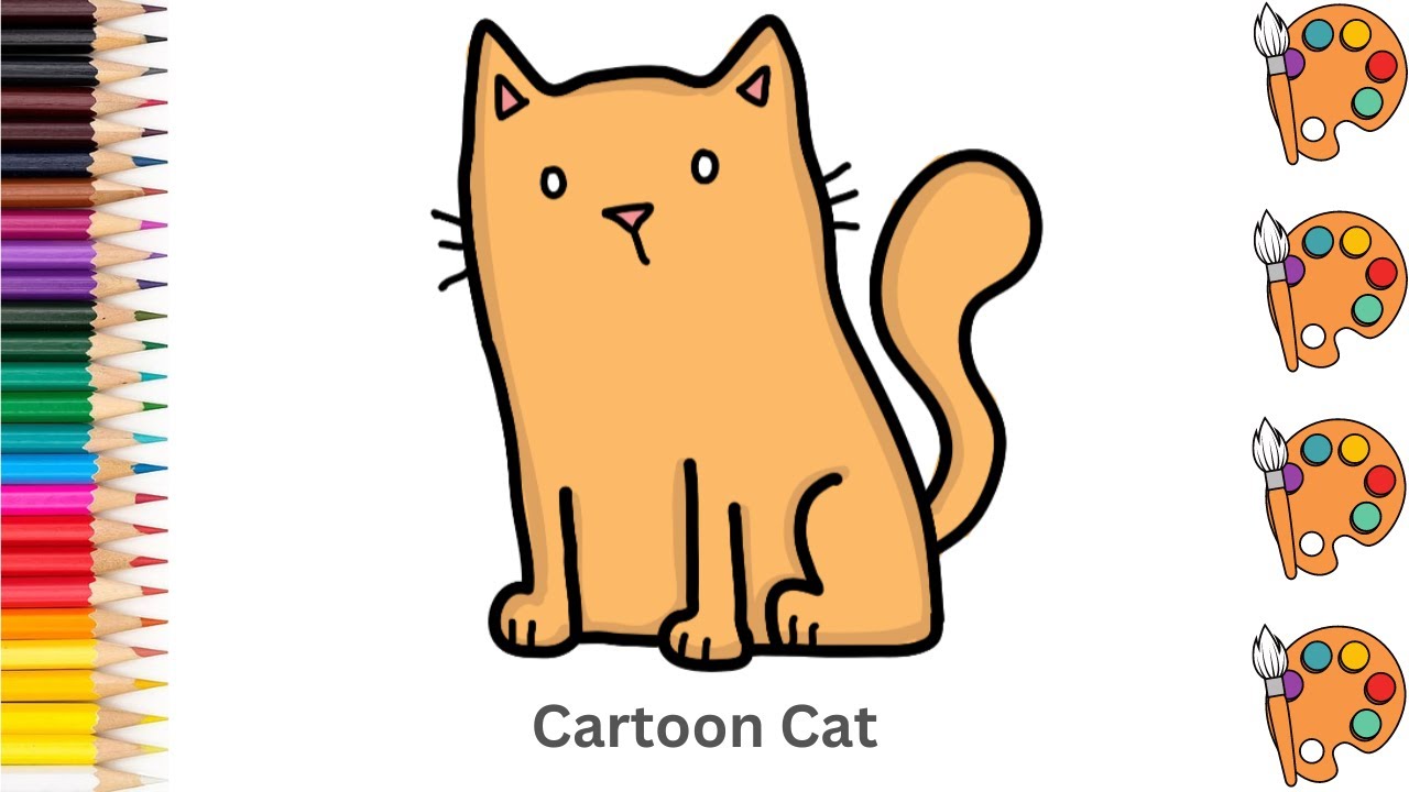 🐱 How to draw a Cat | Step by step tutorial to draw, sketch and color ...