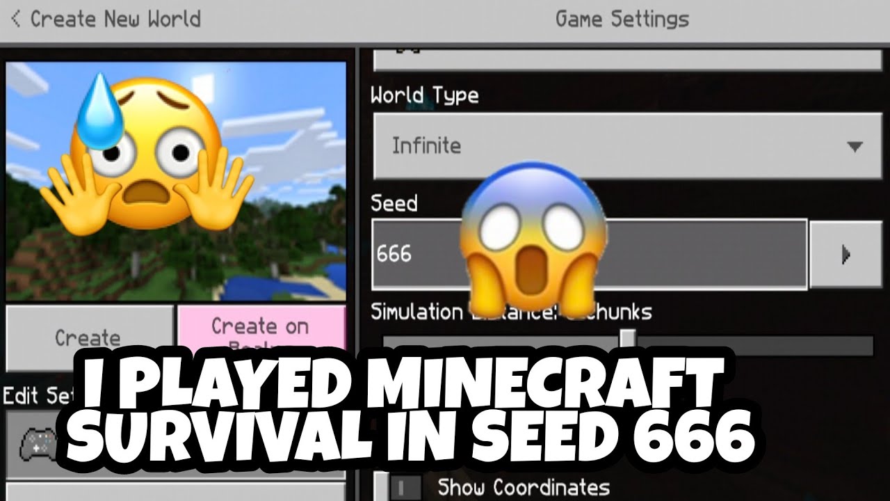 I STARTED MY MINECRAFT SURVIVAL IN SEED 666 / MINECRAFT GAMEPLAY #1 ...