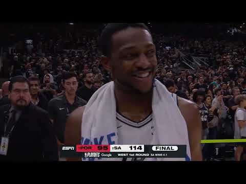 The final moments of game 5The San Antonio Spurs eliminated the Portland Trail Blazers in 5 games.
